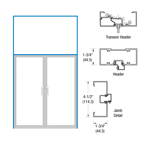 CRL-U.S. Aluminum 0Z6225272 White KYNAR Paint Open Back Transom Door ...