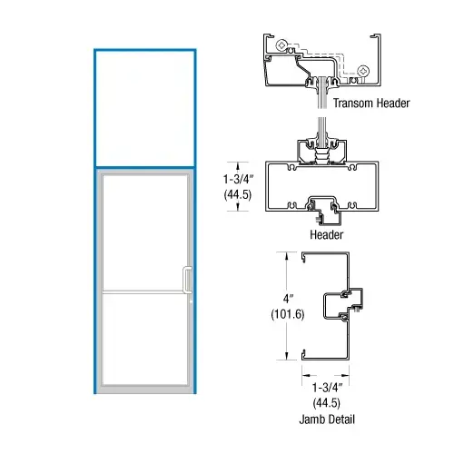CRL-U.S. Aluminum 0B31511R36 Clear Anodized Open Back Transom Frame for ...