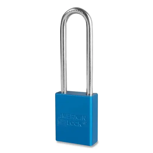 American Lock A1167BLU Anodized Aluminum Safety Padlock, 1/4 in dia, 3 ...