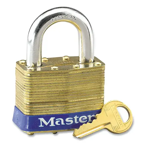 Master Lock 6MK-AM19 No. 6 Laminated Brass Padlock, 3/8 in dia x 15/16 ...