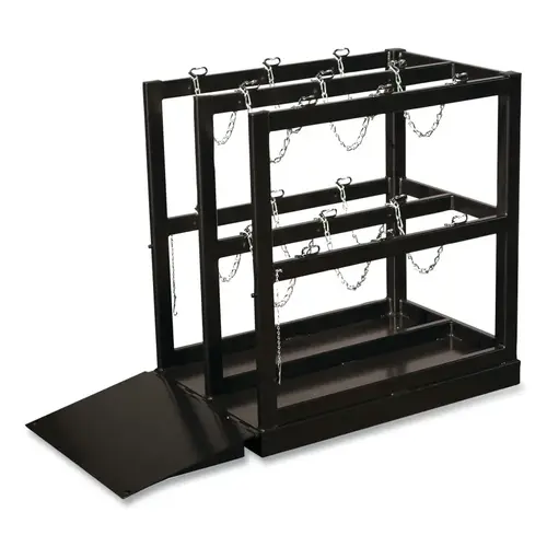 Justrite 35224 Gas Cylinder Barricade Rack, Pallet with Ramp, 2 ft W x ...