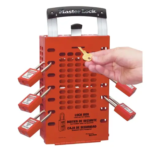Master Lock 503RED Latch Tight Lock Box, 3 1/2 in L x 12 3/4 in H x 6 3 ...