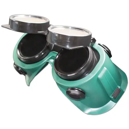 Best Welds WGLF50MM Vinyl Goggles, Flip Front Soft, Green Frame, Green ...