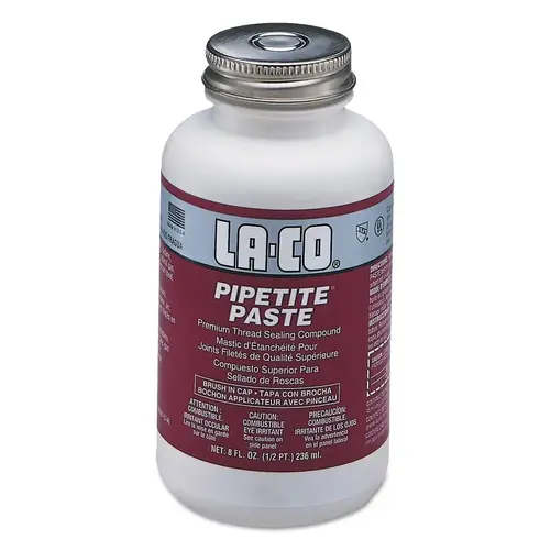 LA-CO 12110 Pipetite Paste Pipe Thread Compound, 8 oz, Brush In Cap ...