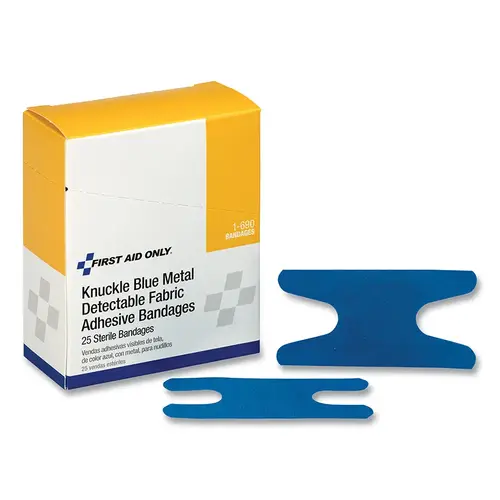 First Aid Only, Inc 1690 Blue Metal Detectable Bandage, 1.50 in W, 4 in ...