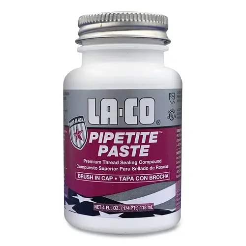 LA-CO 12109 LA-CO Pipetite Paste Pipe Thread Sealant, 1/4 pt, Brush In ...