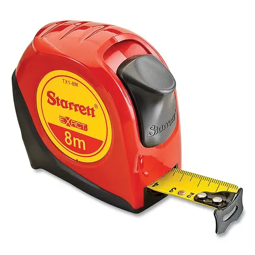 Starrett 30656 Tape Measure: 26 ft Long, 1" Width, Yellow Blade Nylon ...