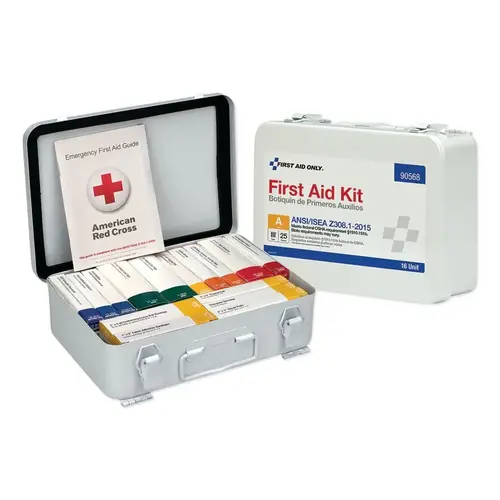 First Aid Only, Inc 90568 25 Person 16 Unit ANSI A First Aid Kit, Metal ...