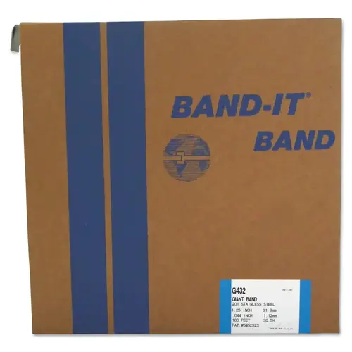 Band-It G43299 Giant Bands, 1 1/4 in x 100 ft, 0.044 in Thick ...