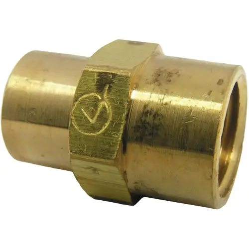 Lasco 17-9271 1/4 In. FPT x 1/8 In. FPT Yellow Brass Reducing Coupling ...