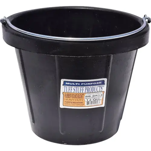 Tuff Stuff RB-BR12 12 Qt. Rubber Round Bucket Black Buy Now