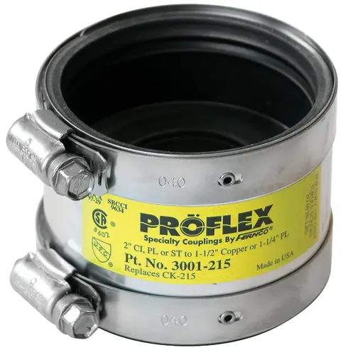 ProFlex P3001-215 2 In. x 1-1/2 In. PVC Shielded Coupling - Cast-Iron ...