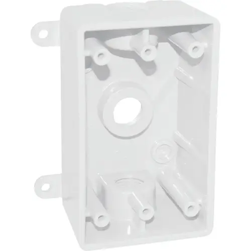 Southwire P1GB-37550W-UPC Single Gang 1/2 In., 3/4 In. 3-Hole White ...