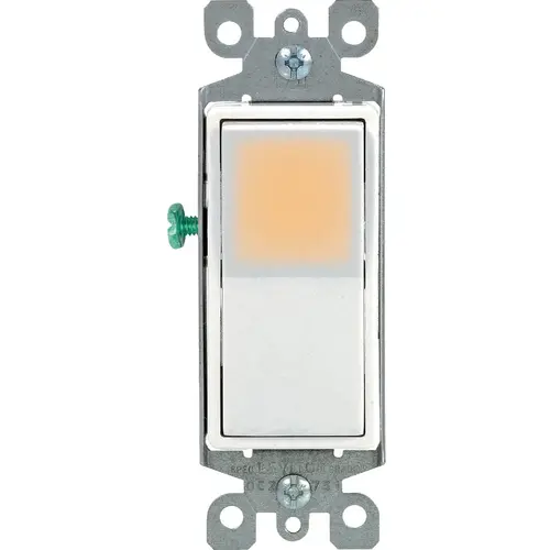 Leviton R12-L5613-2LW Decora Illuminated Rocker White 15A Grounded 3 ...
