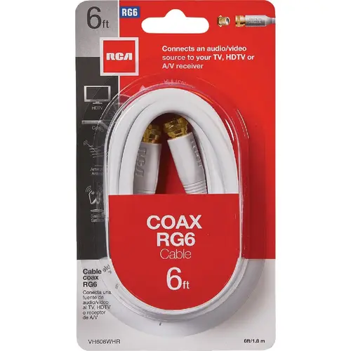 RCA VH606WHR 6 Ft. White Digital RG6 Coaxial Cable Buy Now