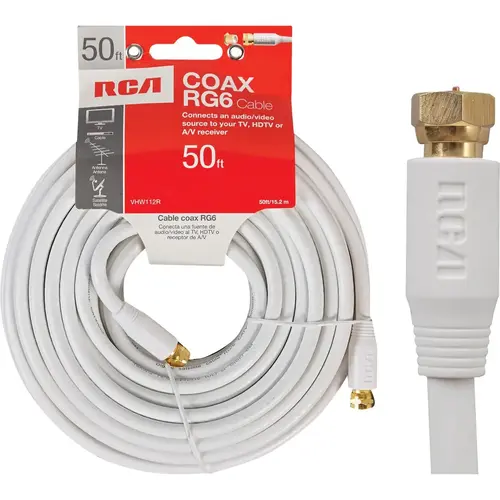 RCA VHW112R 50 Ft. White Digital RG6 Coaxial Cable Buy Now