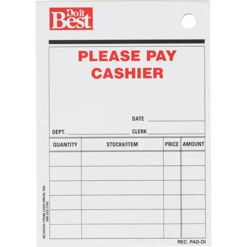 CENTURION REC PAD-DI 3 In. x 4-1/4 In. 50 sheets Receipt Pad Buy Now