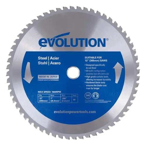 Evolution 12BLADEST TCT Metal-Cutting Blade, 12 in, 1 in Arbor, 1600 ...