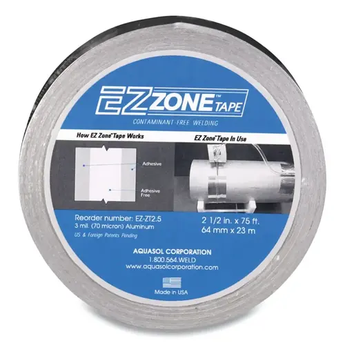 AQUASOL CORPORATION EZ-ZT2.5 Ez Zone Tapes, Silver, 2.5 in x 75 ft x 3 ...