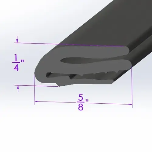 Metro Moulded Parts LP 300-/FT Extruded Header Seal. For front of ...
