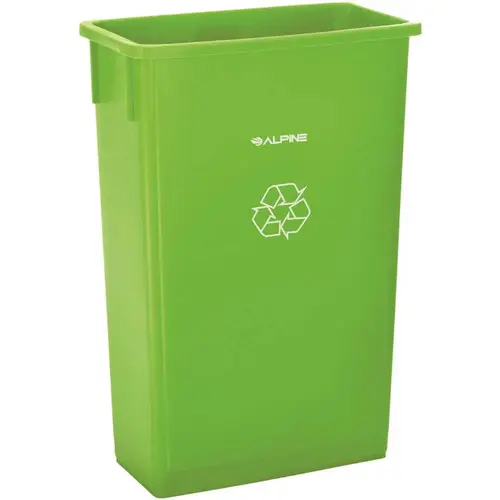 ALPINE ALP477-LGRN Slim 23 Gallon Lime Green Waste Receptacle Trash Can ...