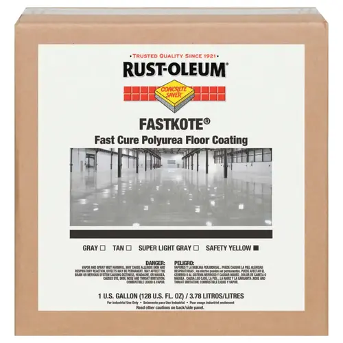 Rust-Oleum 277498 FastKote Fast Dry Polyurea Floor Coatings, Safety ...