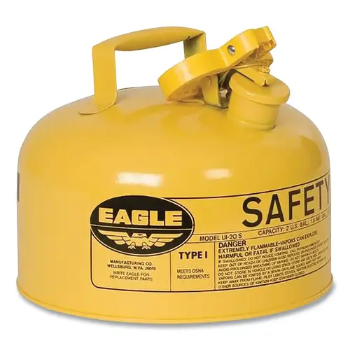 Eagle UI20SY Safety Can, Type I, 2 gal, 24-ga Galvanized Steel, Diesel ...