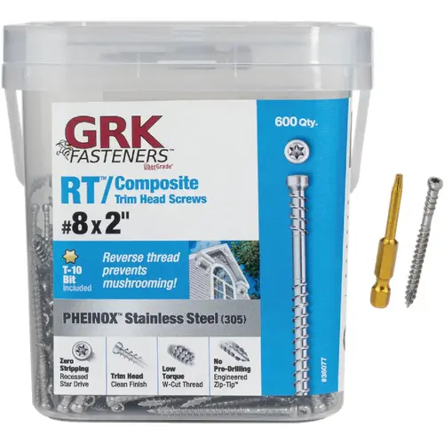 GRK Fasteners 36077 GRK RT #8 x 2 In. Star Drive Stainless Steel ...