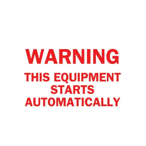 Brady 88324 Machine & Operational Signs, Warning/Equipment Starts ...
