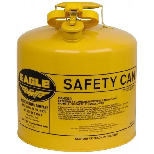 Eagle UI50SY Safety Can, Type I, 5 gal, 24-ga Galvanized Steel, Diesel ...