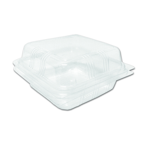 D & W FINE PACK 660CLP HINGED CONTAINER 6X6 CLEAR