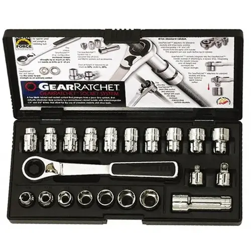 GEARWRENCH 8921 Pass-Thru Ratchet Sets, 21 Pc, 3/8 in Drive, 6 Point ...