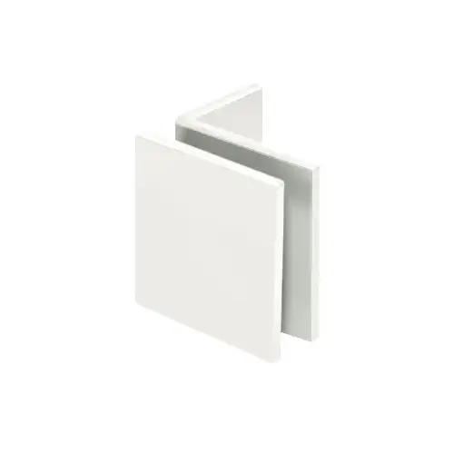Brixwell CGTW2W Square Wall Mount Glass Clip w/Mounting Leg Gloss White ...