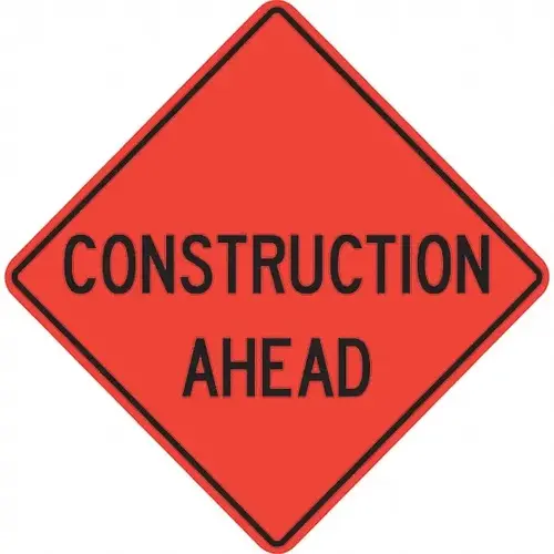 PRO-SAFE 07-800-4701-L Traffic Control Sign: Triangle, "Construction ...