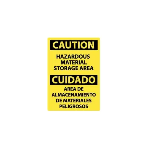 Accuform ESC310PB Sign: Rectangle, "Caution - Hazardous Material ...