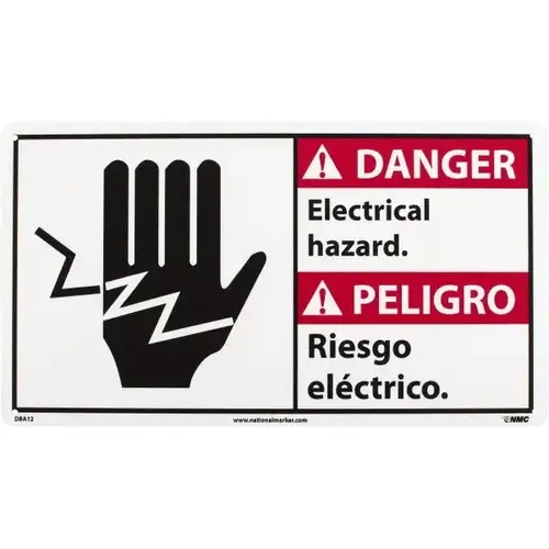 Accuform DBA12R Sign: Rectangle, "Danger - Electrical Hazard" Buy Now