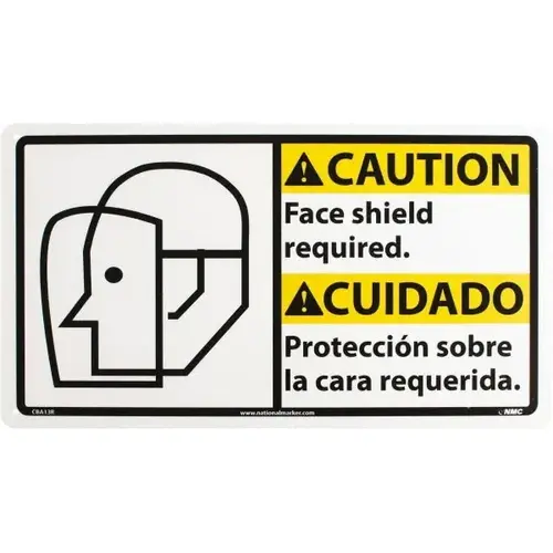 Accuform CBA13R Sign: Rectangle, "Caution - Face Shield Required" Buy Now