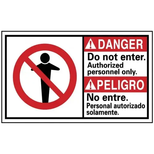 Accuform DBA1P Security & Admittance Sign: Rectangle, "Danger, Do not ...