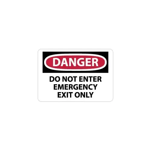 Accuform D500PB Sign: Rectangle, "Danger - Do Not Enter - Emergency ...