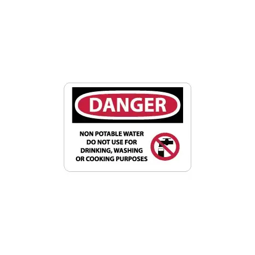 Accuform D593AB Sign: Rectangle, "Danger - Non Potable Water - Do Not ...