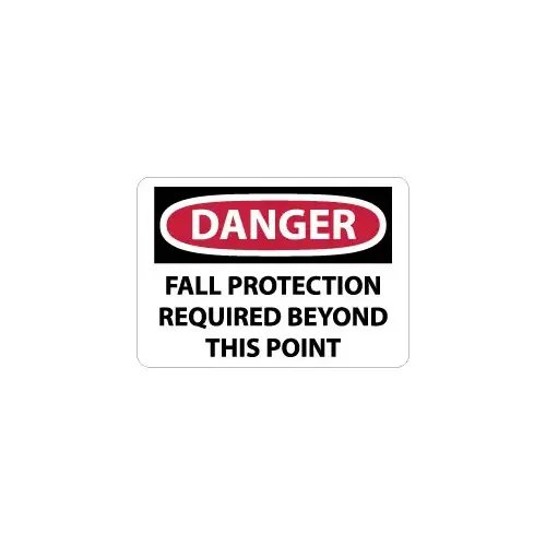 Accuform D528AB Sign: Rectangle, "Danger - Fall Protection Required ...