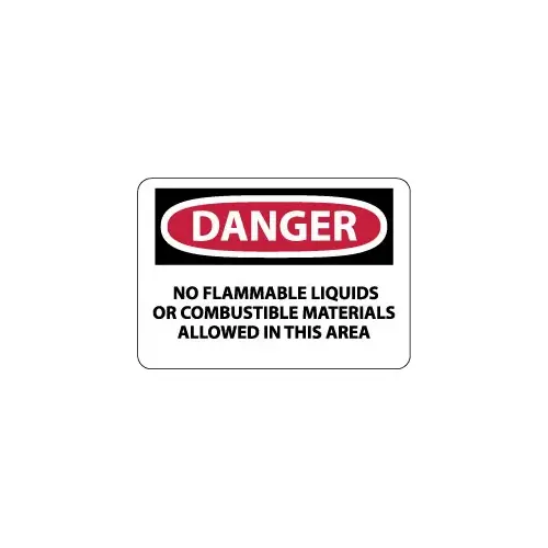 Accuform D585AB Sign: Rectangle, "Danger - No Flammable Liquids or ...