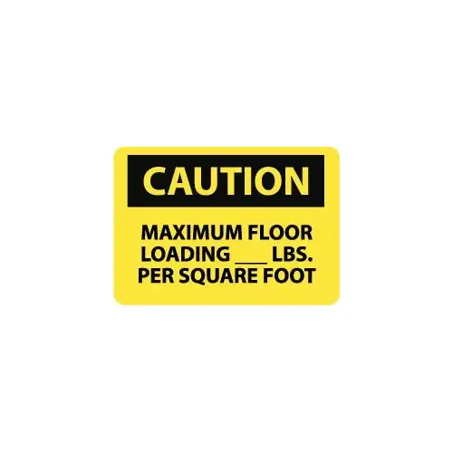 Accuform C557RB Accident Prevention Sign: Rectangle, "Caution, MAXIMUM ...