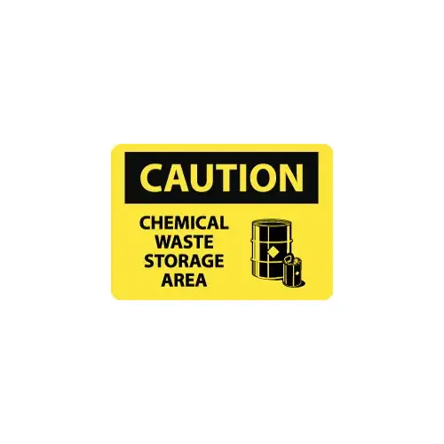 Accuform C432RB Sign: Rectangle, "Caution - Chemical Waste Storage Area ...