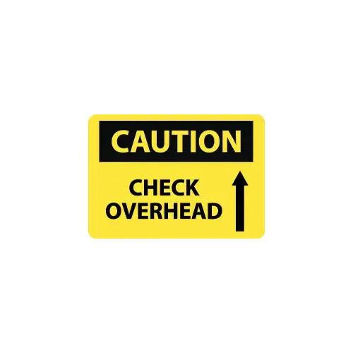Accuform C429RB Sign: Rectangle, "Caution - Check Overhead" Buy Now