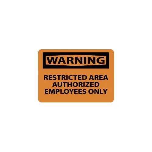 Accuform W461PB Sign: Rectangle, "Warning - Restricted Area ...