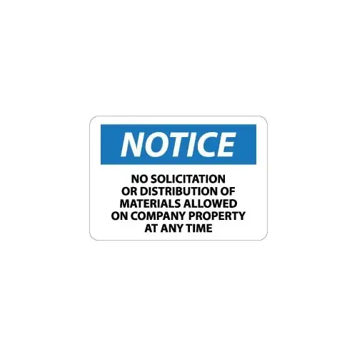 Accuform N316AB Security & Admittance Sign: Rectangle, "Notice, NO ...