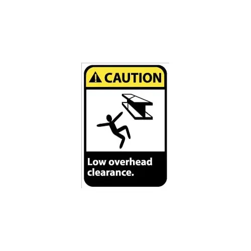 Accuform CGA31RB Sign: Rectangle, "Caution - Low Overhead Clearance ...
