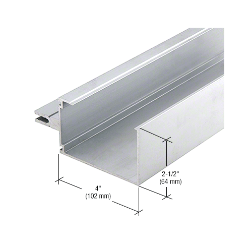 CRL-U.S. Aluminum CW92699 4" Open Back Horizontal Mullion, Mill - 24'-2"