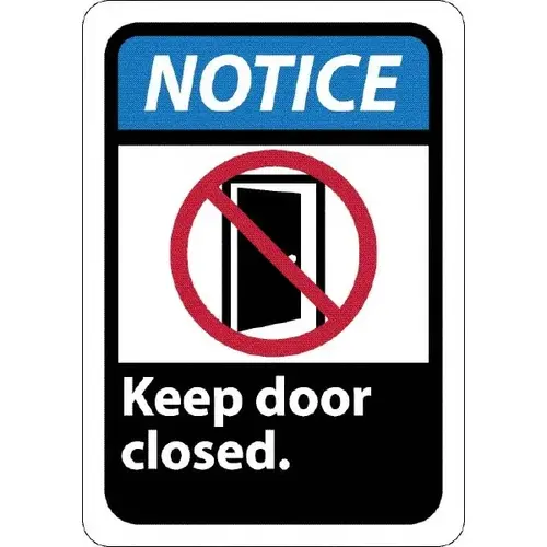 Accuform NGA4R Sign: Rectangle, "Notice - Keep Door Closed" Buy Now